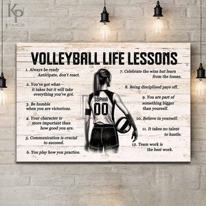 Volleyball Life Lessons Personalized Canvas, Custom Volleyball Poster ...