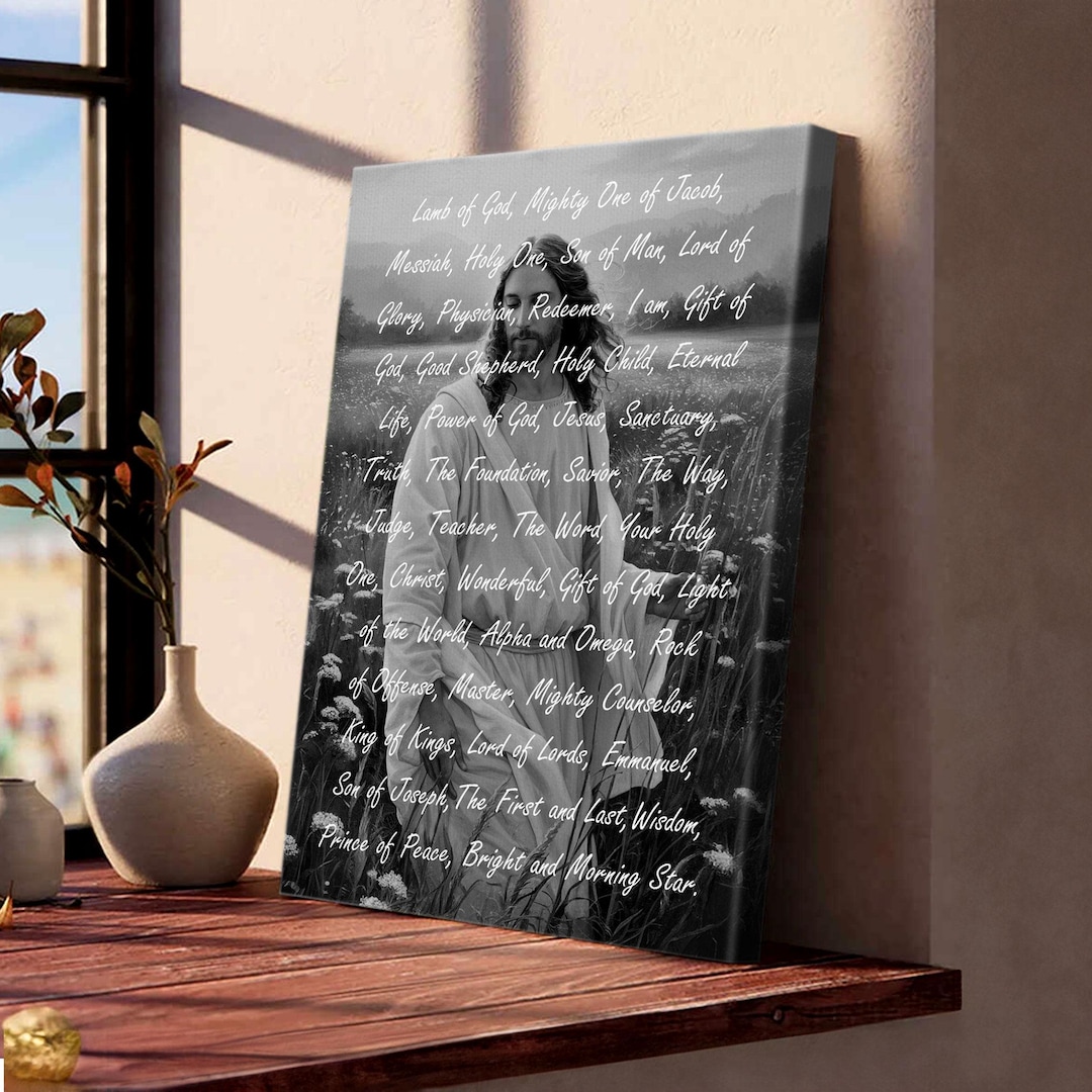 Christian Name of Jesus Canvas – Inspirational Religious Wall Art ...