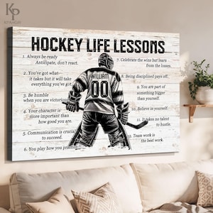 Hockey Life Lessons Personalized Canvas, Custom Hockey Poster Print ...