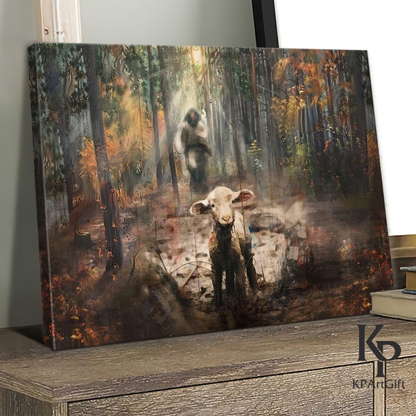 Picture of Jesus Running After Lost Lamb - Etsy