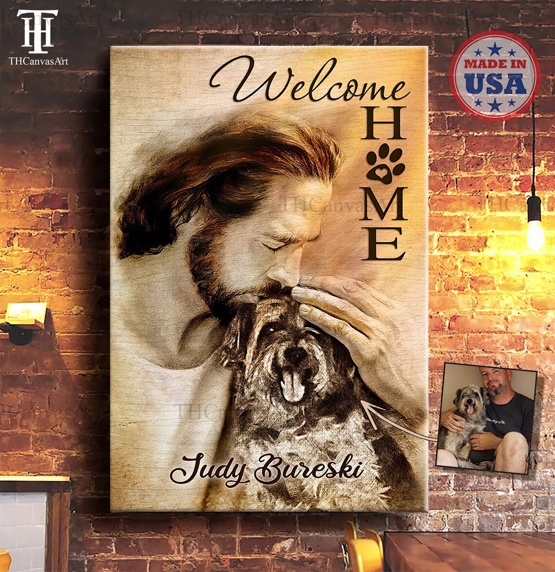 Custom Dog Memorial Passing Gift Pet Loss Frame Portrait Photo Canvas ...