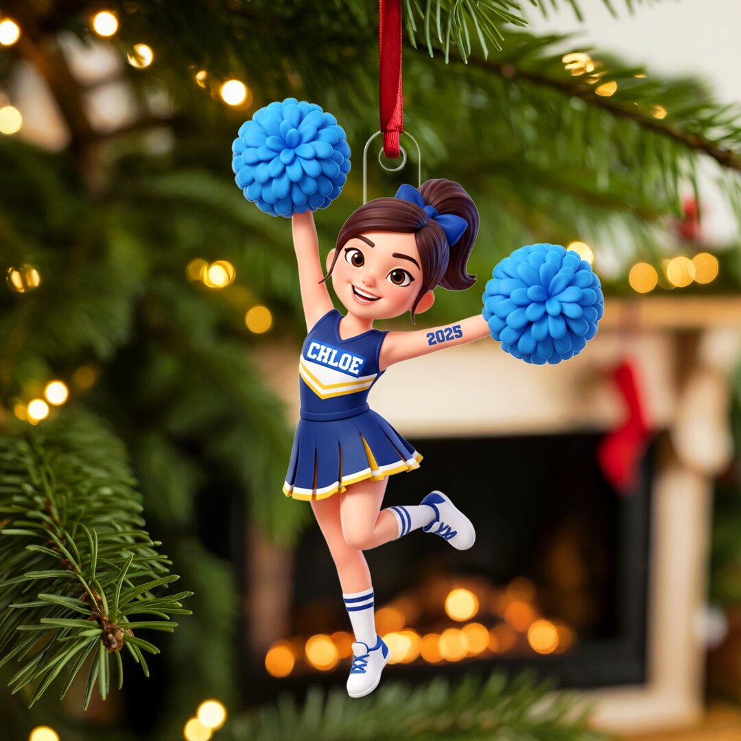 Cheerleader 3D Effect Personalized Acrylic Ornament, Cheer Gift for ...
