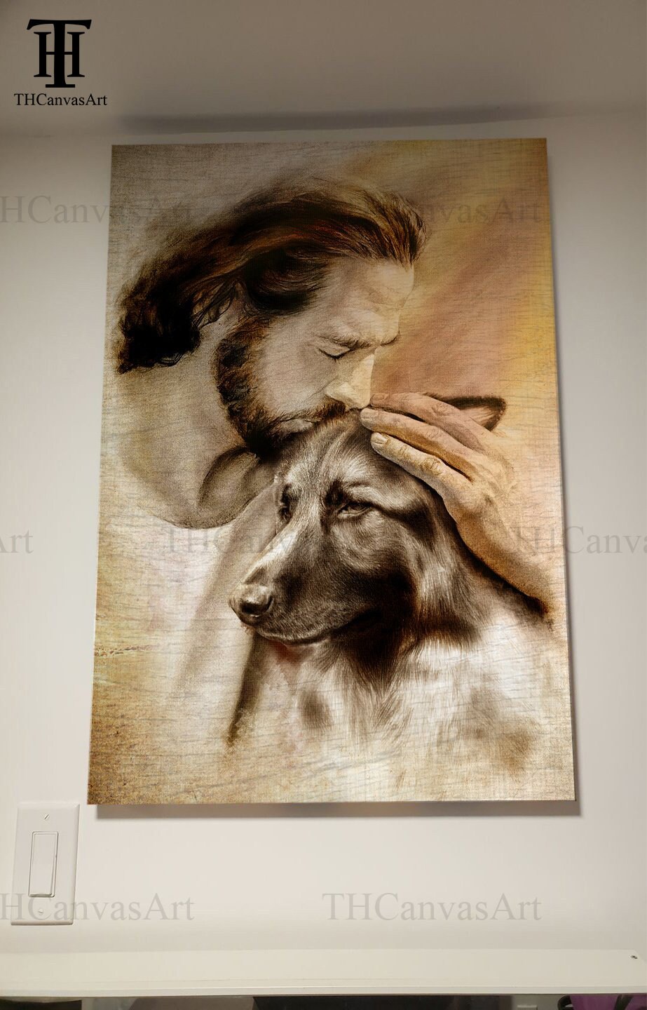 Custom Dog Memorial Passing Gift Pet Loss Frame Portrait Photo Canvas ...
