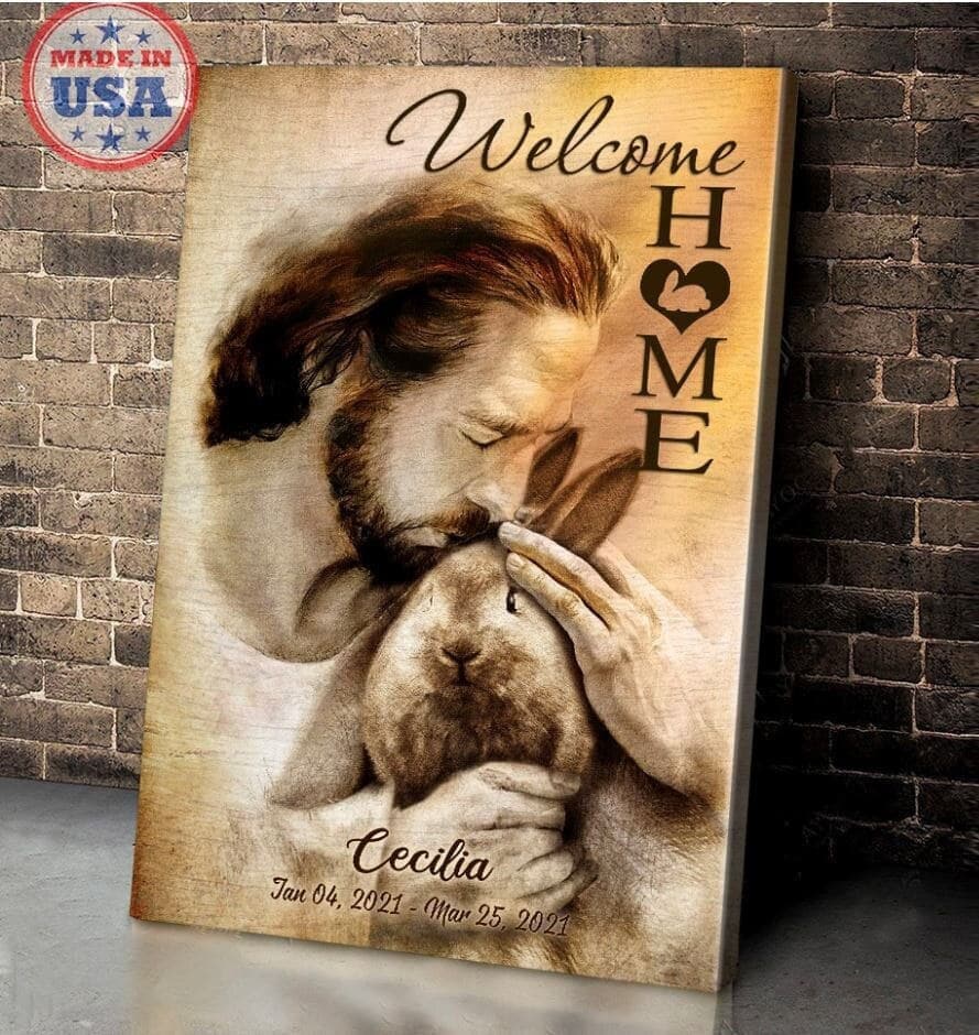 Jesus With Cat Painting Jesus and Cat Welcome Home Canvas - Etsy