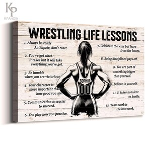 Wrestling Life Lessons Personalized Canvas, Custom Wrestling Poster ...