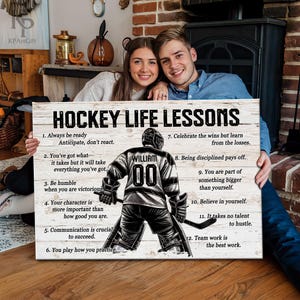 Hockey Life Lessons Personalized Canvas, Custom Hockey Poster Print ...