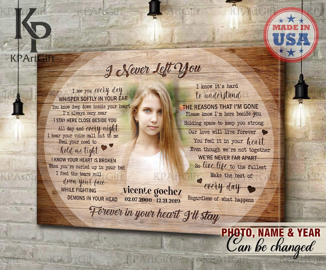 Custom Memorial Canvas Daughter Memorial Deceased Loved One Poem in ...