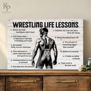Wrestling Life Lessons Personalized Canvas, Custom Wrestling Poster ...