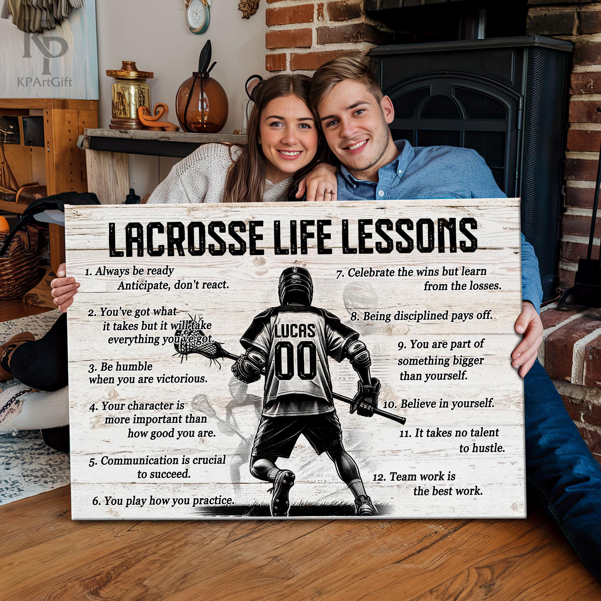 Lacrosse Life Lessons Personalized Canvas, Custom Lacrosse Poster Print ...