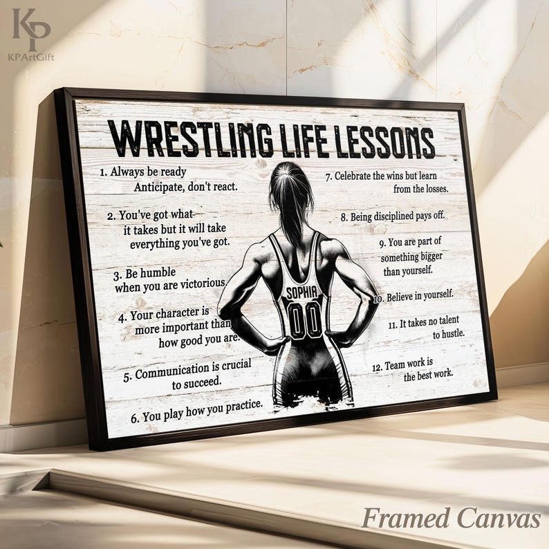 Wrestling Life Lessons Personalized Canvas, Custom Wrestling Poster ...