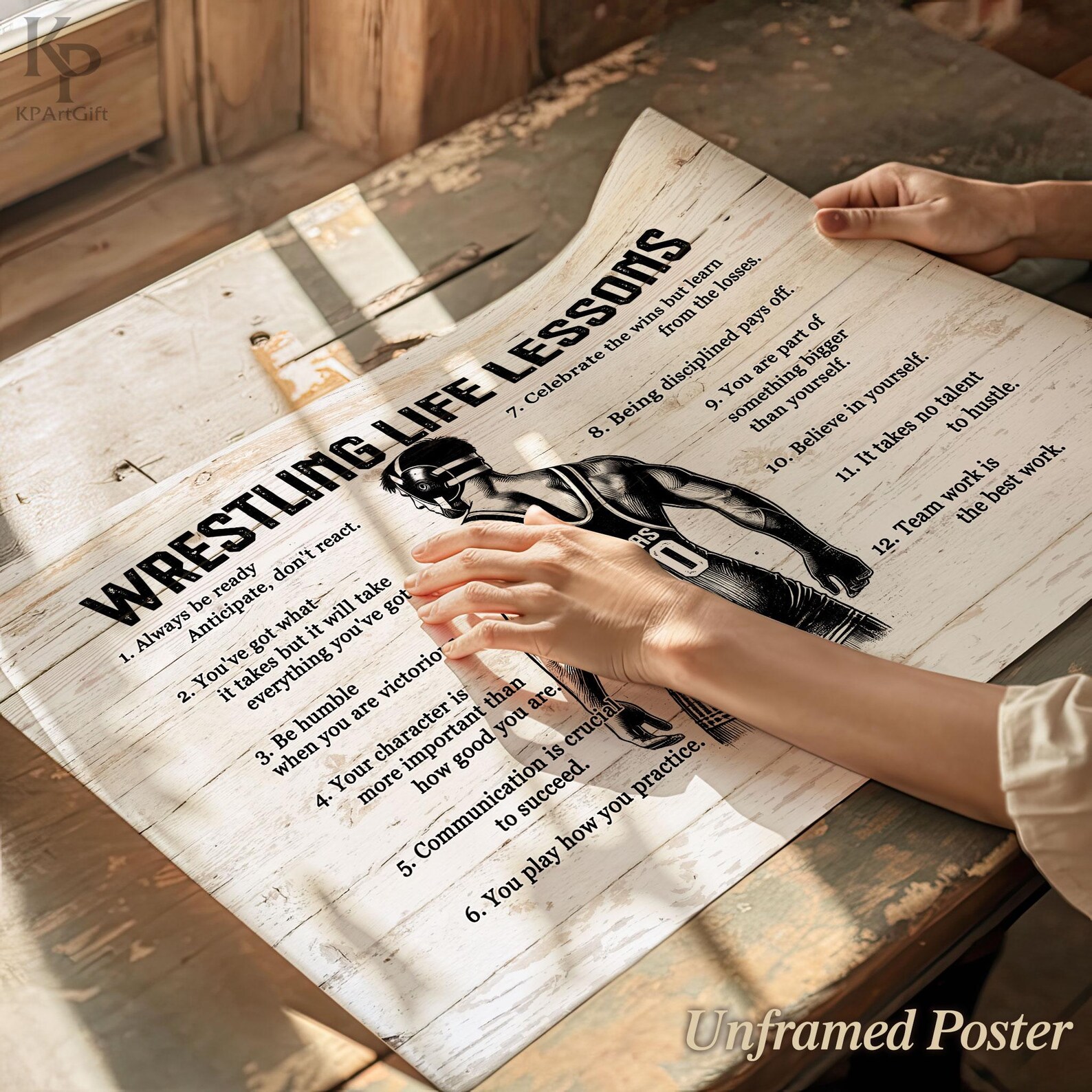 Wrestling Life Lessons Personalized Canvas, Custom Wrestling Poster ...