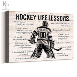 Hockey Life Lessons Personalized Canvas, Custom Hockey Poster Print ...