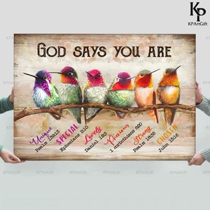 God Says You Are Hummingbird Canvas, Christian Canvas, Hummingbird ...