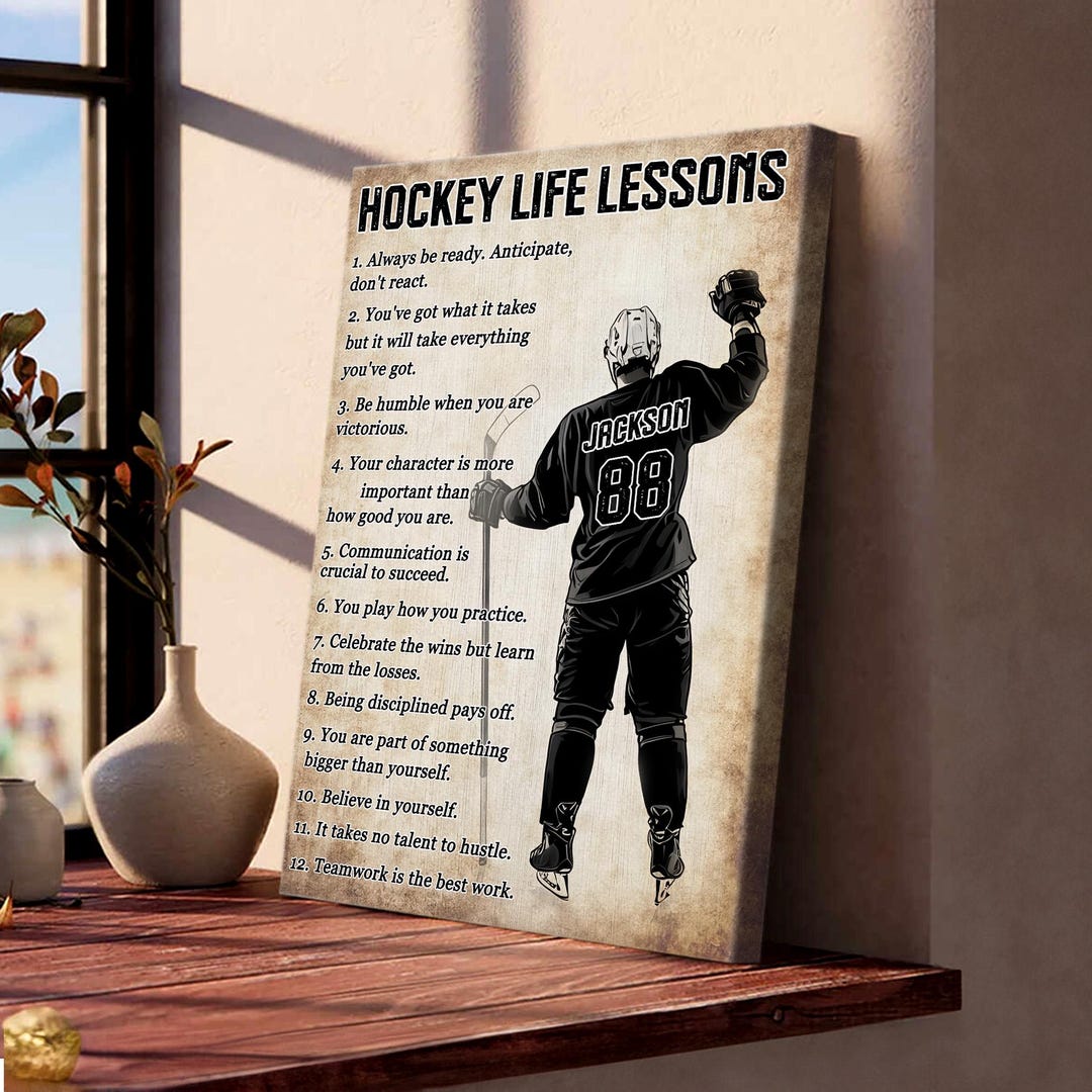 Hockey Life Lessons Canvas for Men, Boy, Male – Inspirational Sports ...