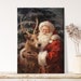 Blue Santa CANVAS, Santa Art Painting, Santa Portrait Art, Christmas Art Decor, Santa Claus Art ...