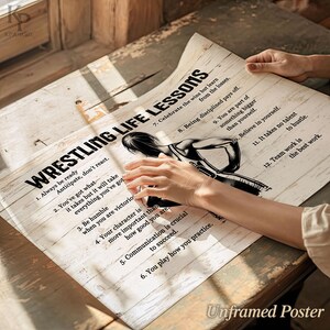 Wrestling Life Lessons Personalized Canvas, Custom Wrestling Poster ...