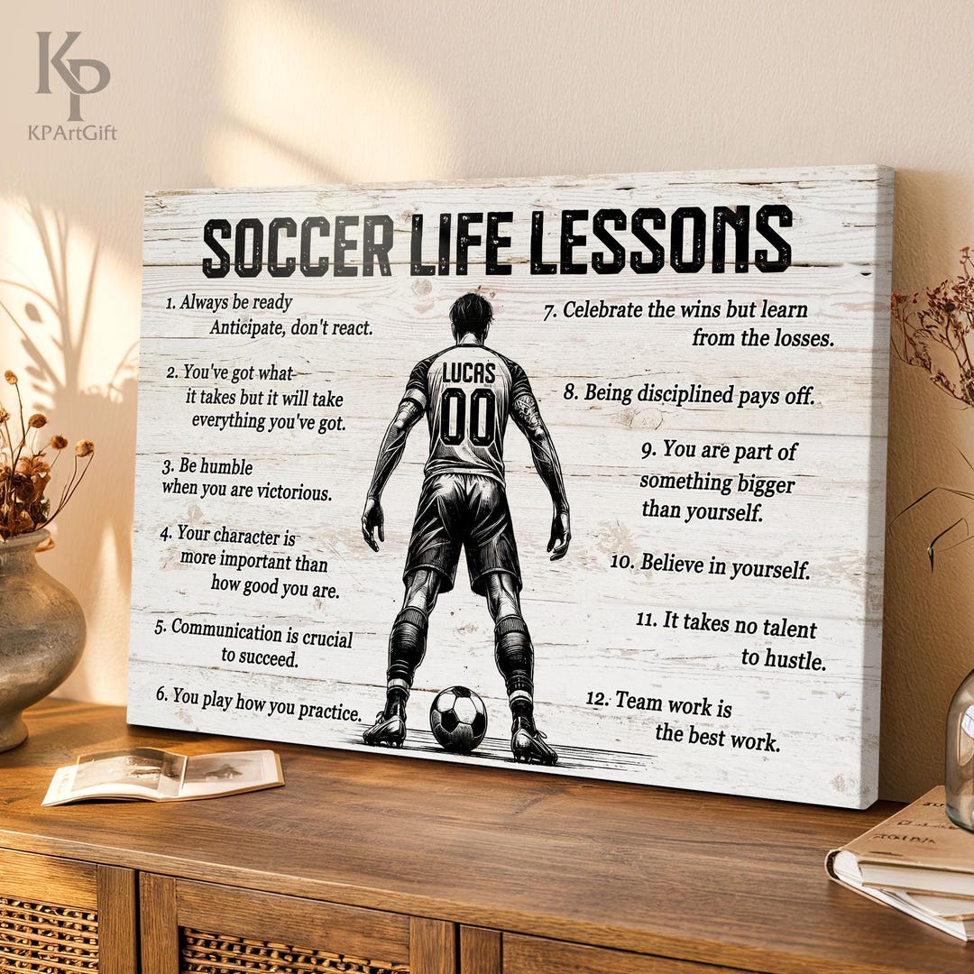 Soccer Life Lessons Personalized Canvas, Custom Soccer Poster Print ...