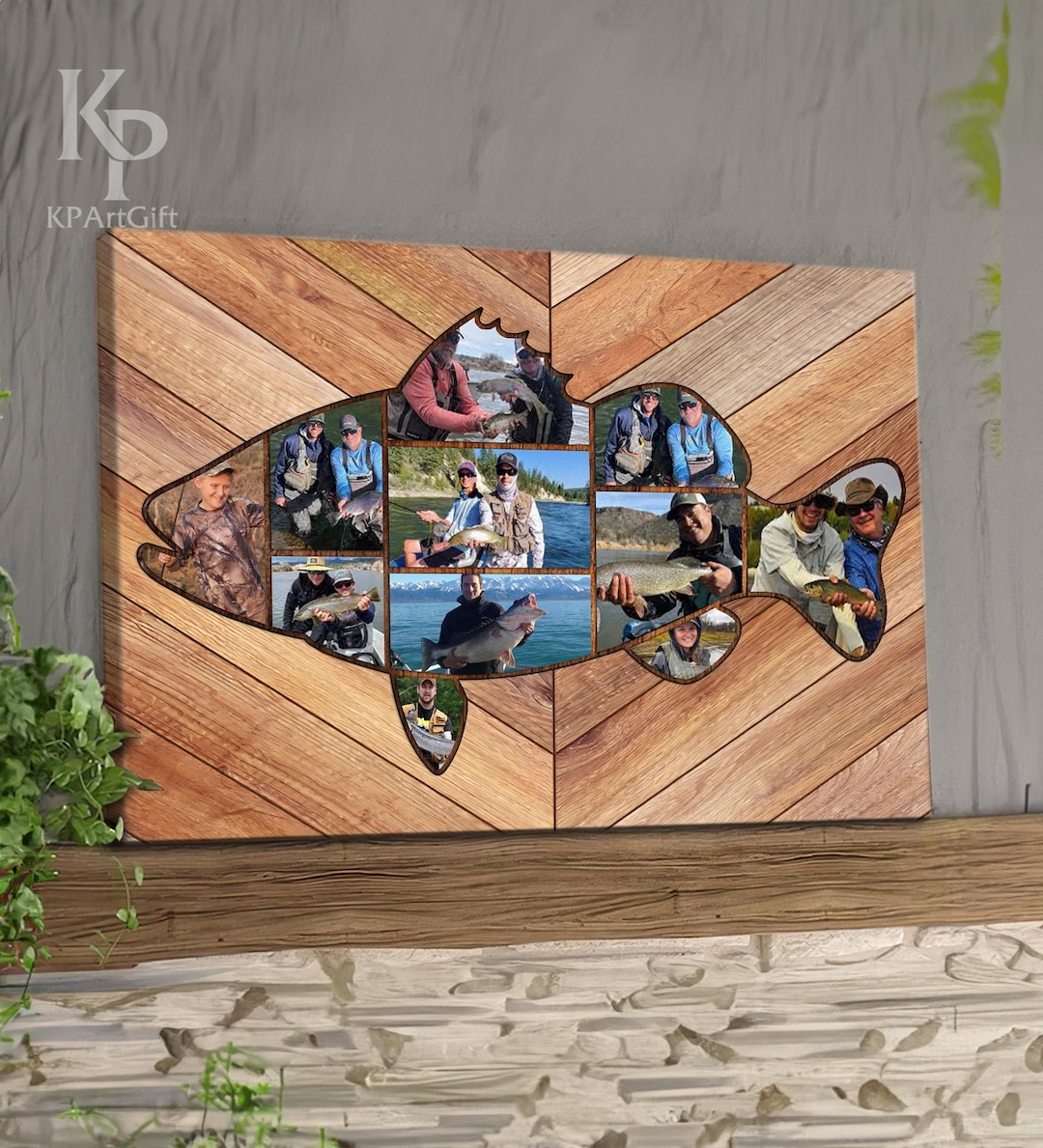 Custom Fishing Memories Canvas | Personalized Fishing Collage Wall Art ...