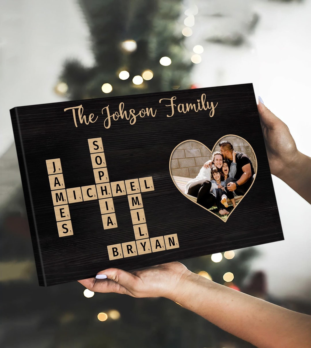 Custom Made Scrabble Family Name Canvas Poster, Custom Letter Tile Wall ...