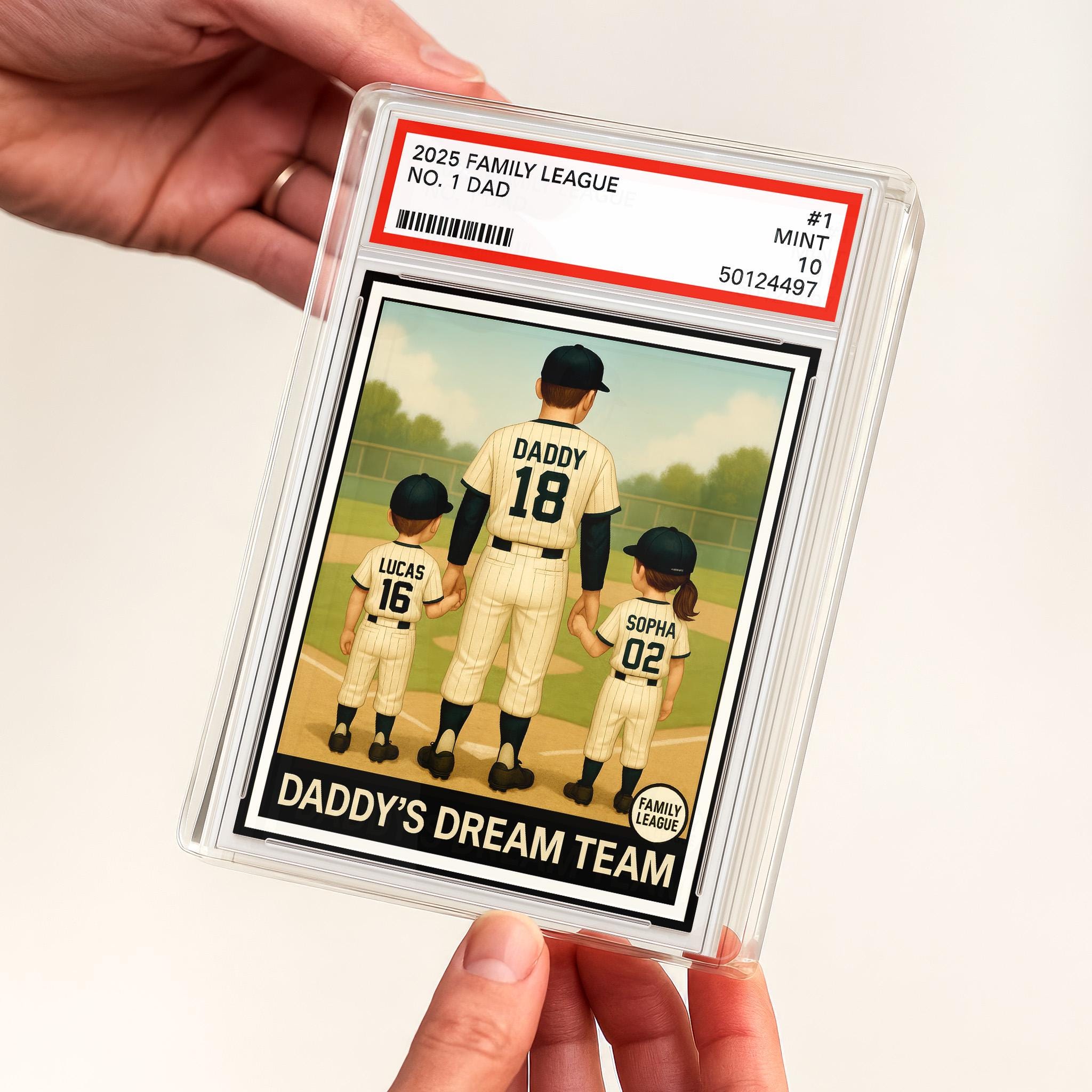 Baseball No. 1 Dad Grandpa Man & Kids Trading Card Style, Acrylic Block ...