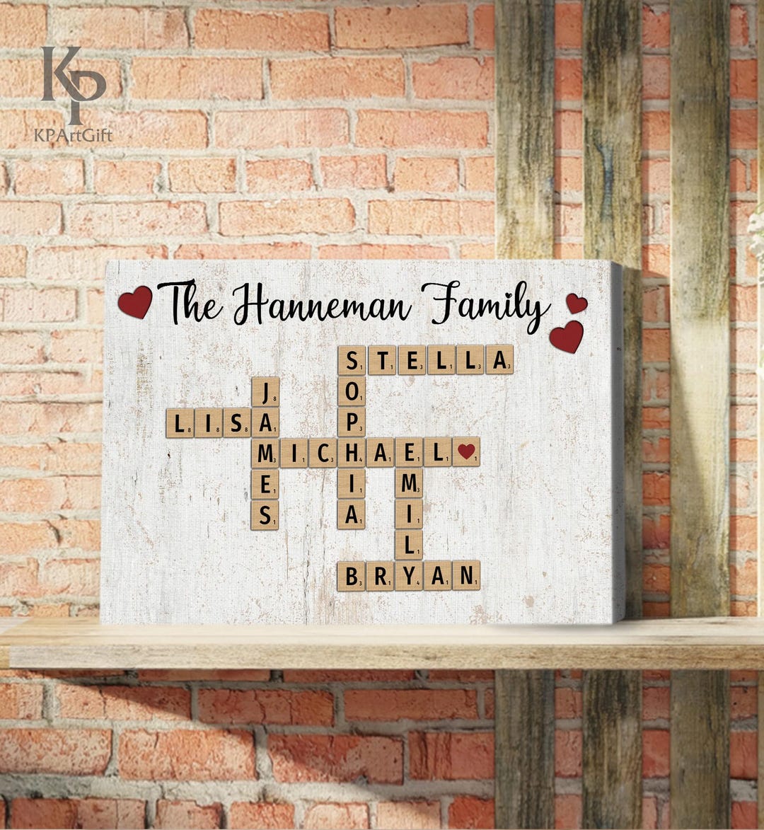 Custom Scrabble Family Name Canvas – Thoughtful Grandparents Christmas ...