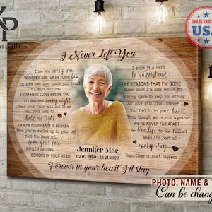 Custom Memorial Canvas Daughter Memorial Deceased Loved One Poem in ...