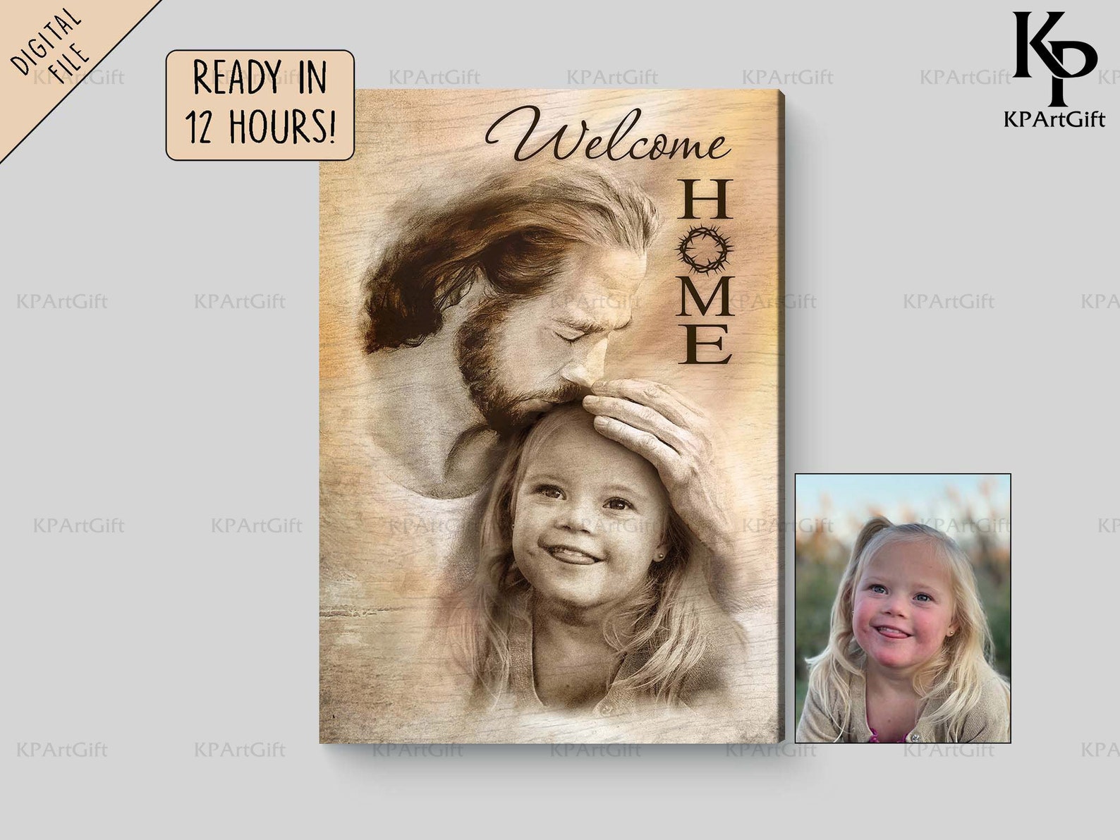 Welcome Home Safe God Hand Art, DIGITAL File Memorial Canvas PNG ...
