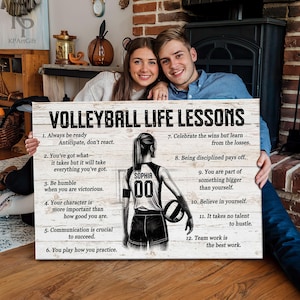 Volleyball Life Lessons Personalized Canvas, Custom Volleyball Poster ...