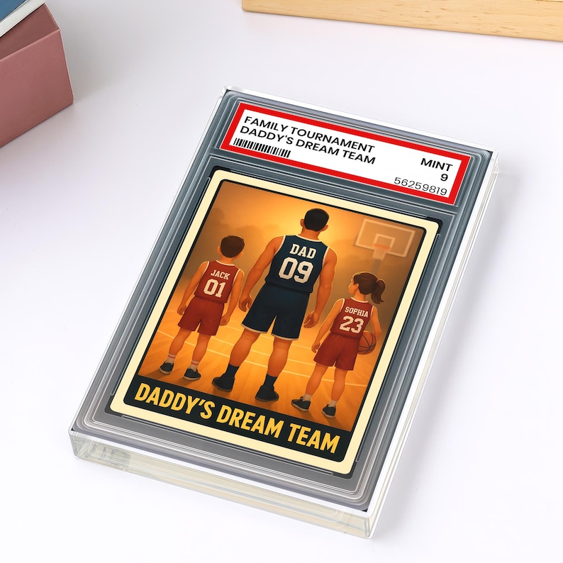 Basketball No.1 Dad Grandpa Man & Kids Trading Card Style Personalized ...