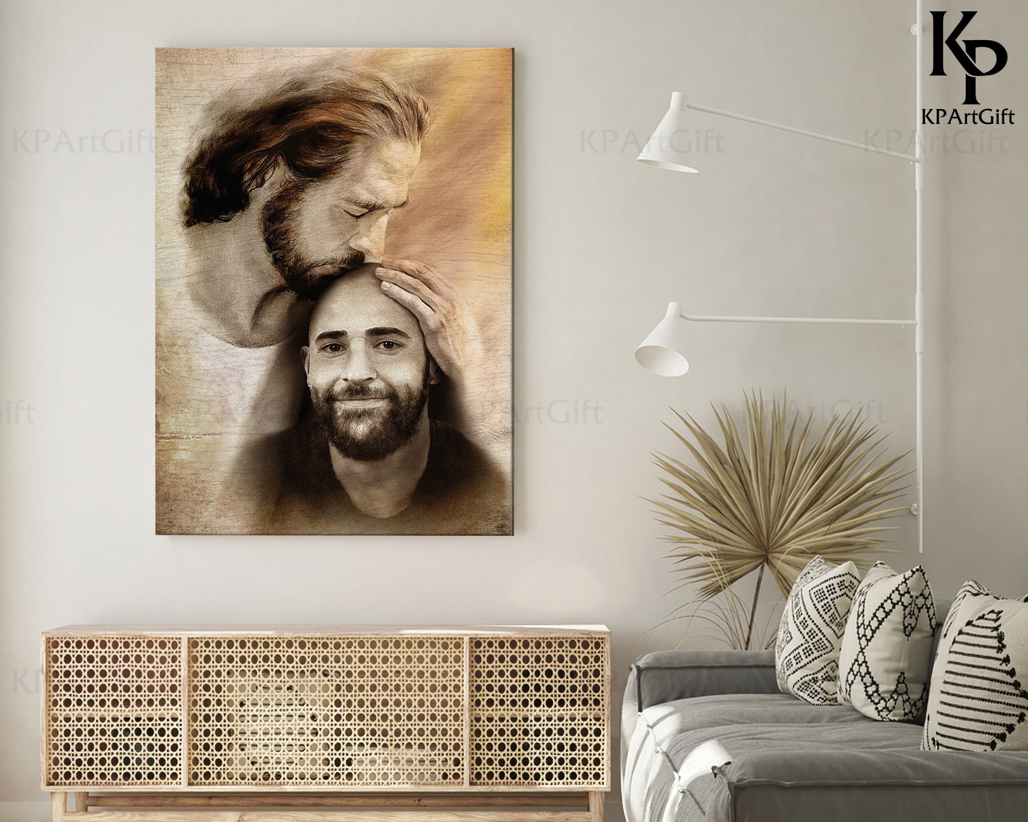 Jesus Painting Safe in God's Arms DIGITAL File Memorial - Etsy
