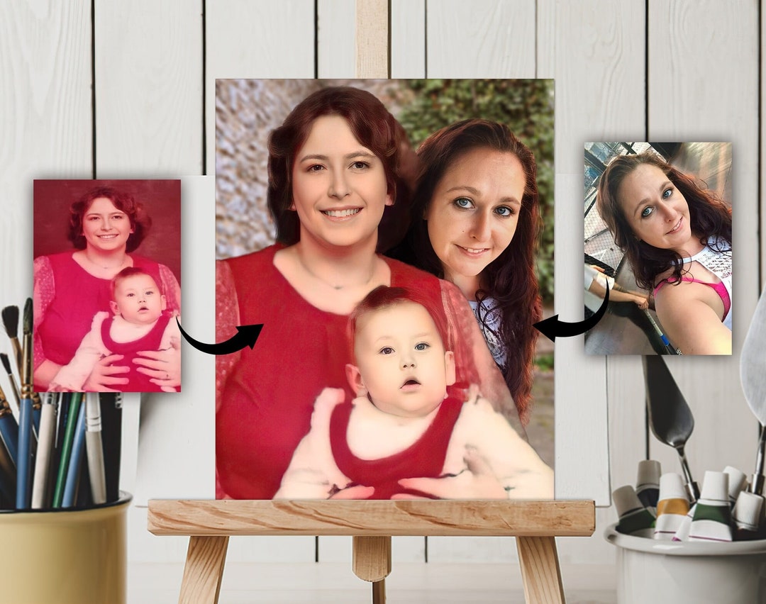 Combine Photos Add Deceased Loved One to Photo Add Person Custom Gift ...