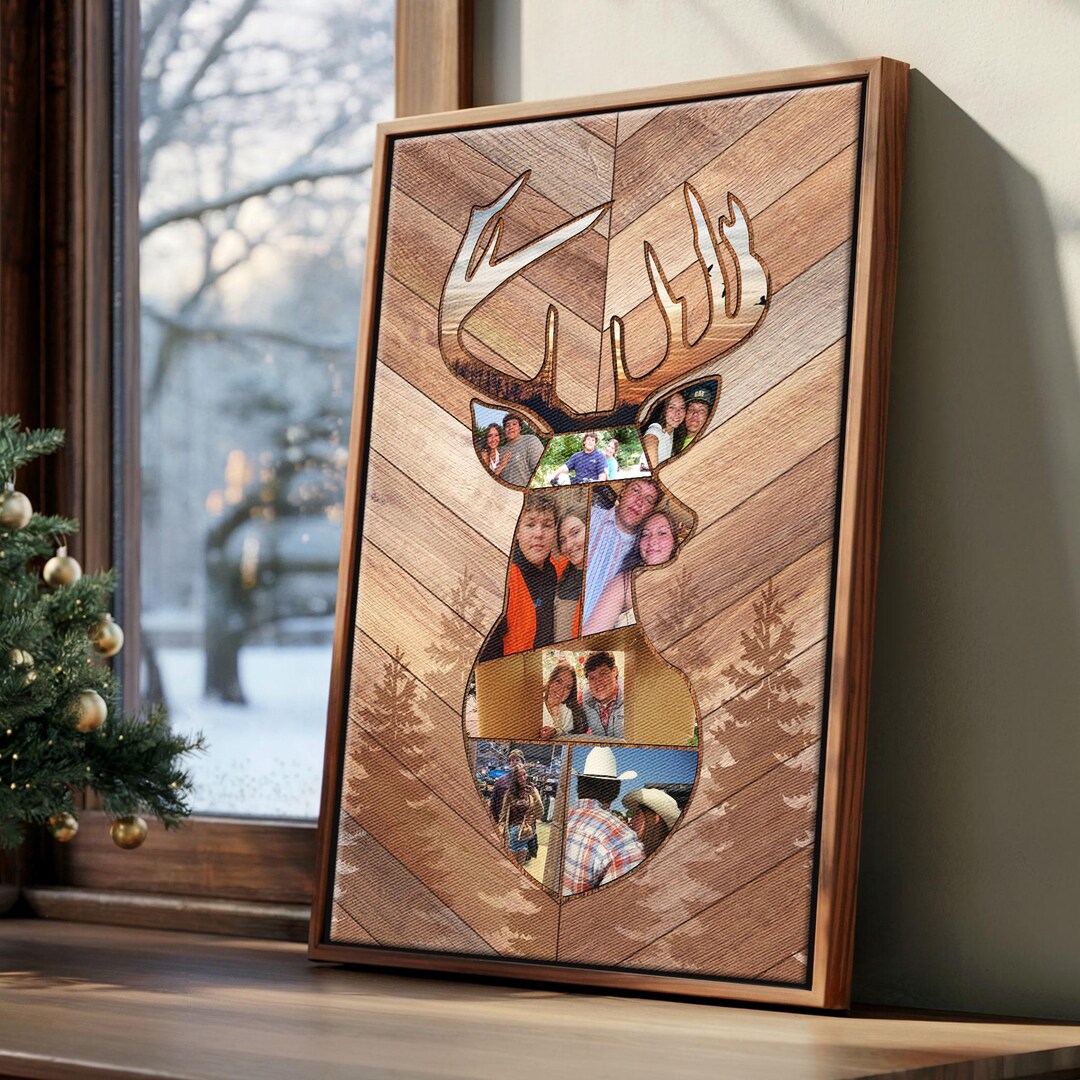 Personalized Deer Hunting Collage Canvas, Custom Hunting Memories Print ...