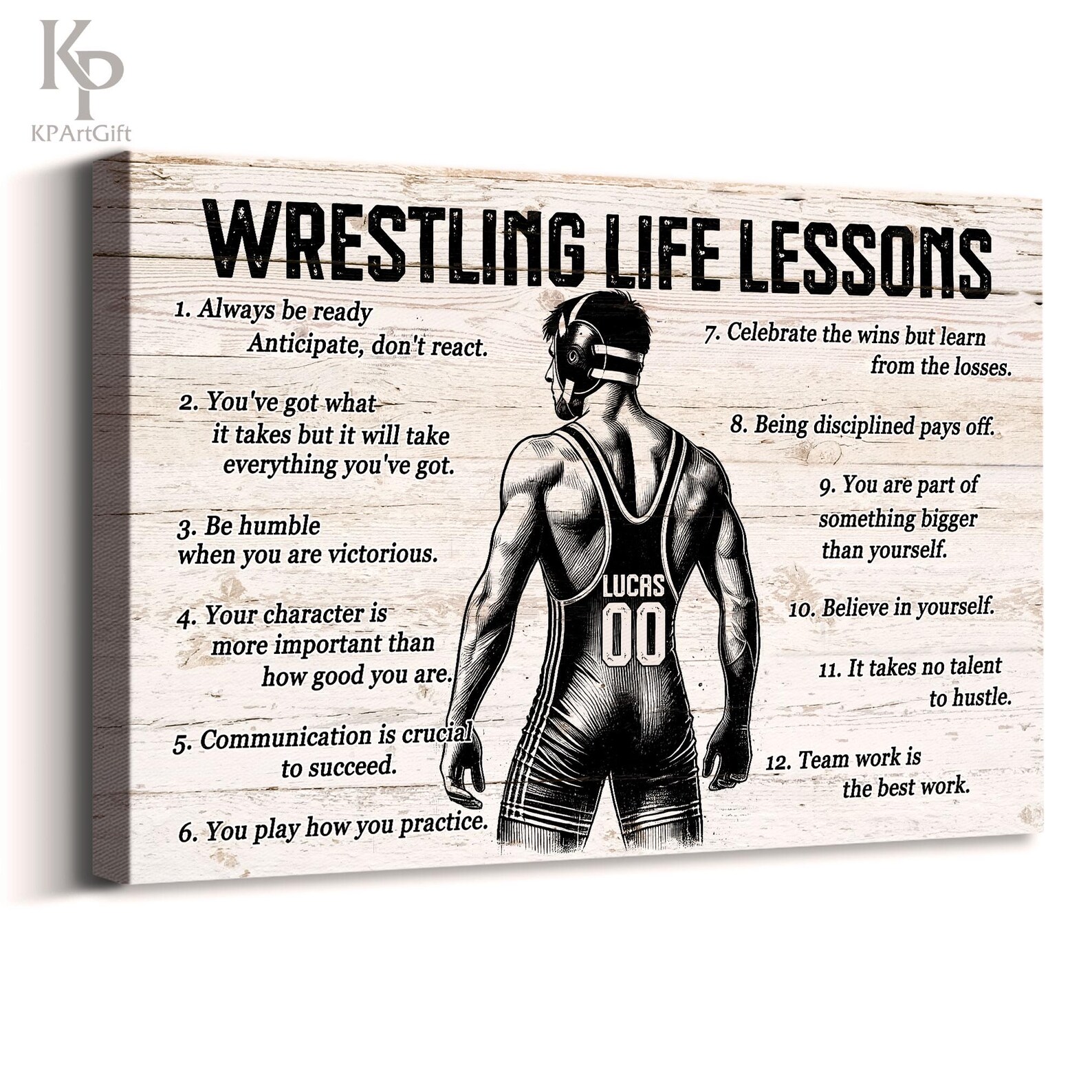 Wrestling Life Lessons Personalized Canvas, Custom Wrestling Poster ...