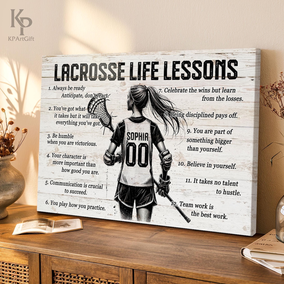 Lacrosse Life Lessons Personalized Canvas, Custom Lacrosse Poster Print ...