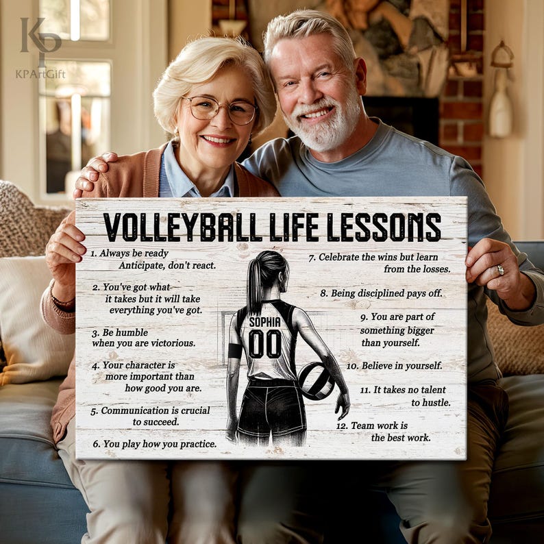 Volleyball Life Lessons Personalized Canvas, Custom Volleyball Poster ...