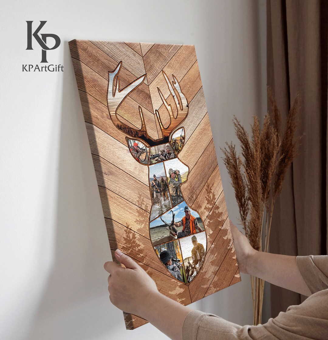 Personalized Deer Hunting Memories, Custom Hunting Collage Canvas, Gift ...