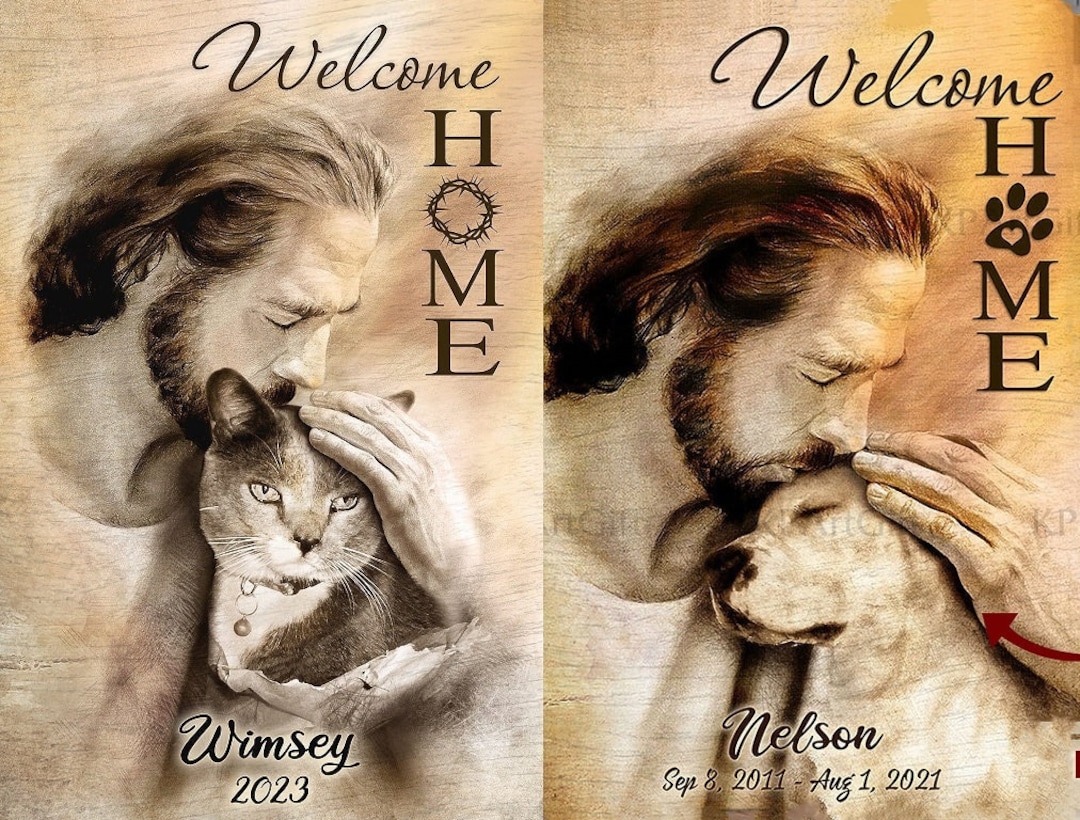 Cat With Jesus DIGITAL Download File, Dog With Jesus Painting, Jesus ...