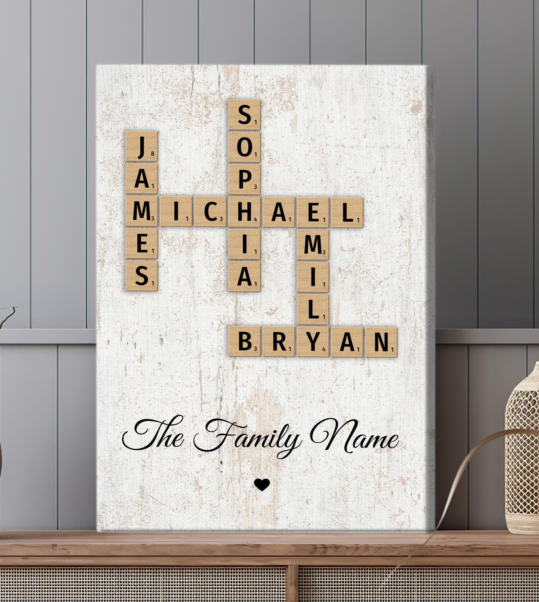 Personalized Family Name Sign Canvas, Custom Family Name Sign ...