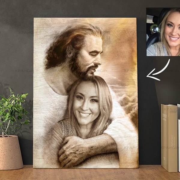 Jesus Welcome Home With Picture of Deceased Photo - Etsy
