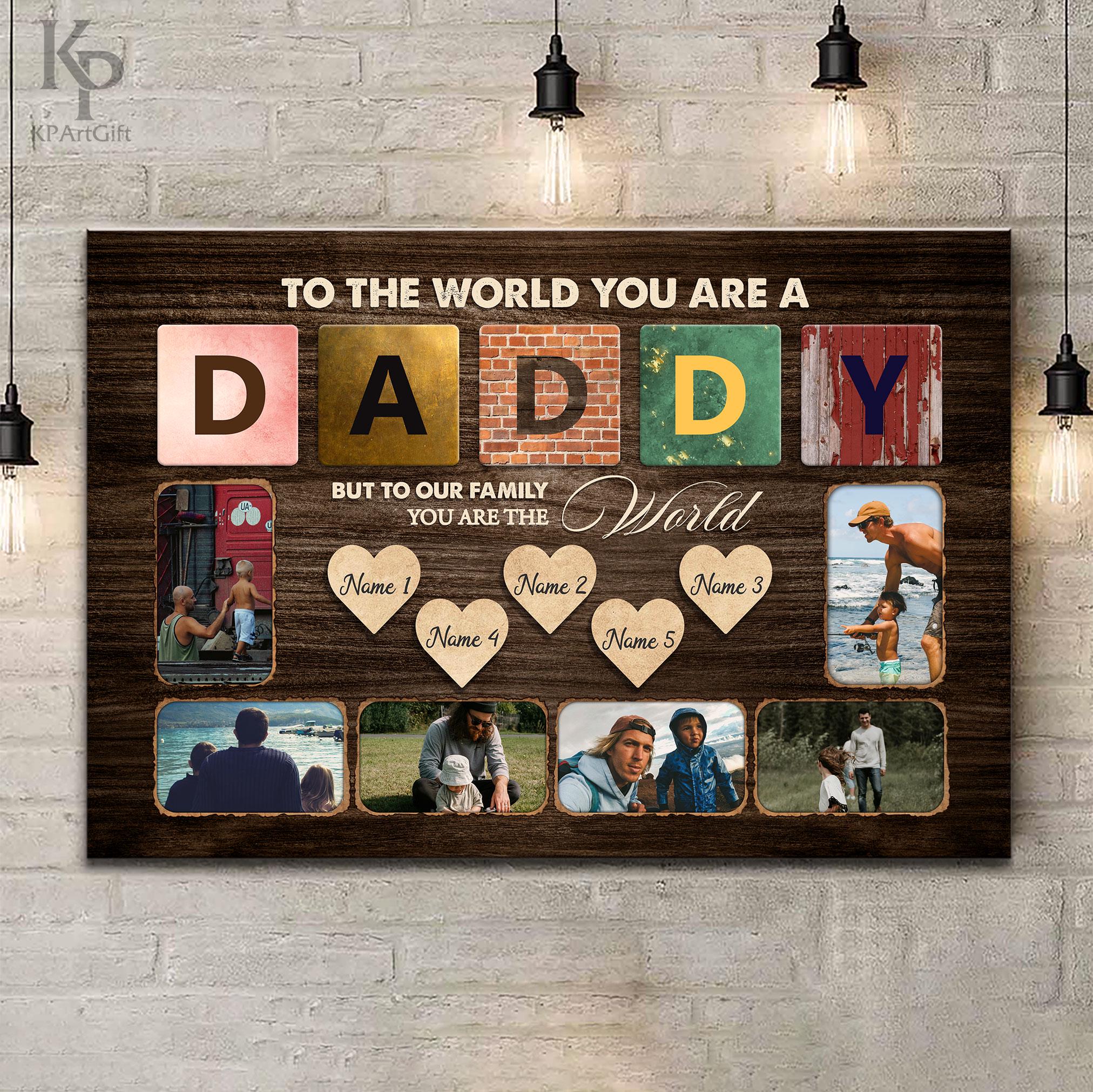 Personalized Daddy Canvas, Custom Photo Wall Art for Dad, Father’s Day ...