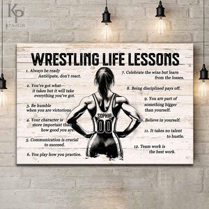 Wrestling Life Lessons Personalized Canvas, Custom Wrestling Poster ...