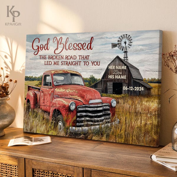 Rustic Red Truck - Etsy