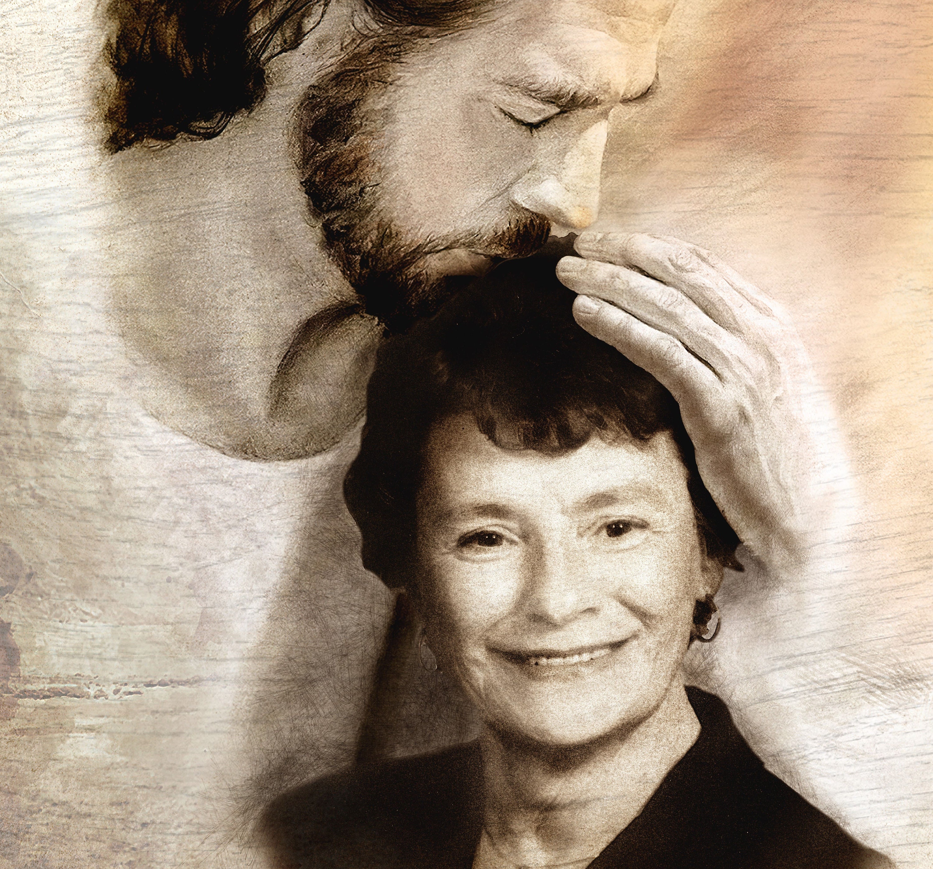 Custom Photo Safe in the Arms of Jesus, Memorial Portrait With Jesus ...