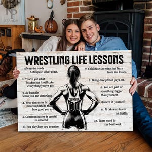 Wrestling Life Lessons Personalized Canvas, Custom Wrestling Poster ...