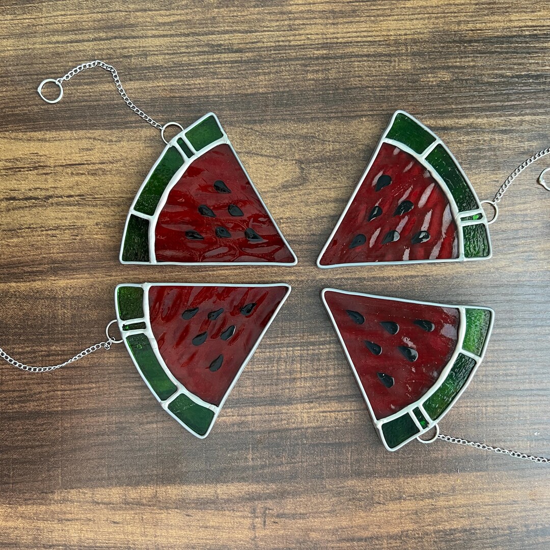 ONE Small Stained Glass Watermelon Slice Sun Catcher | Glass Window ...