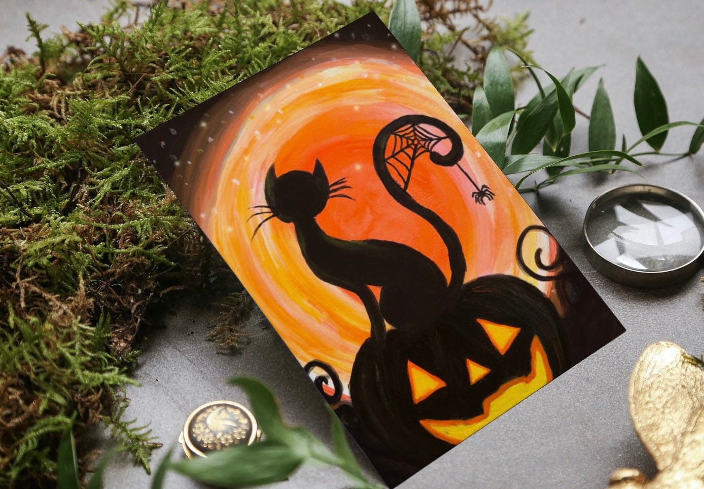 Silhouetted Halloween, Black Cat, Familiar, Wall Decor, Digital Art - Etsy