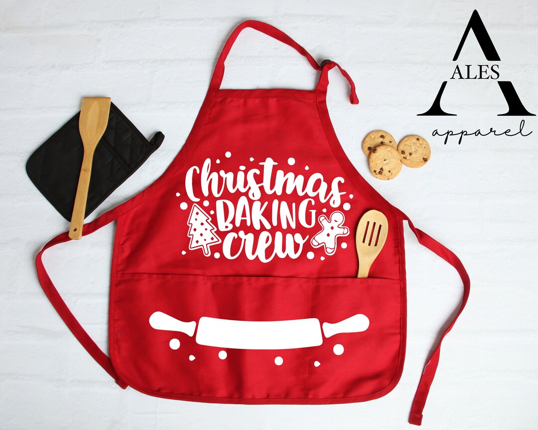 Christmas Baking Crew Apronmerry Christmas Aproncookie - Etsy