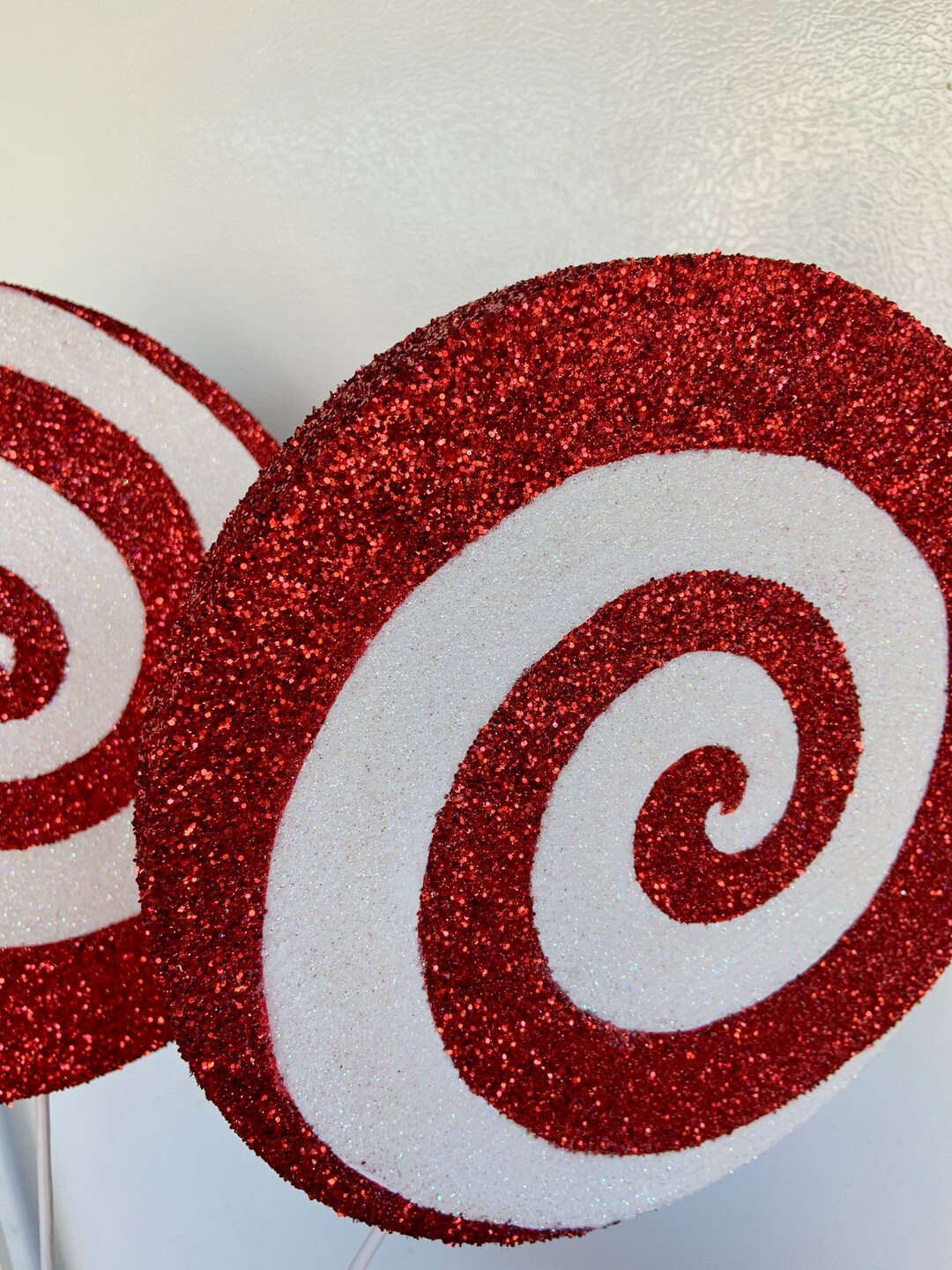 Jumbo Glitter Peppermint Lollipop. Fake Pepermint Lollipop. Large Red ...