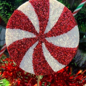 Large Peppermint Lollipop, Fake Peppermint Lollipop, Christmas ...