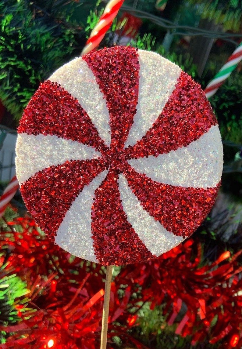 Large Peppermint Lollipop Fake Peppermint Lollipop Christmas - Etsy